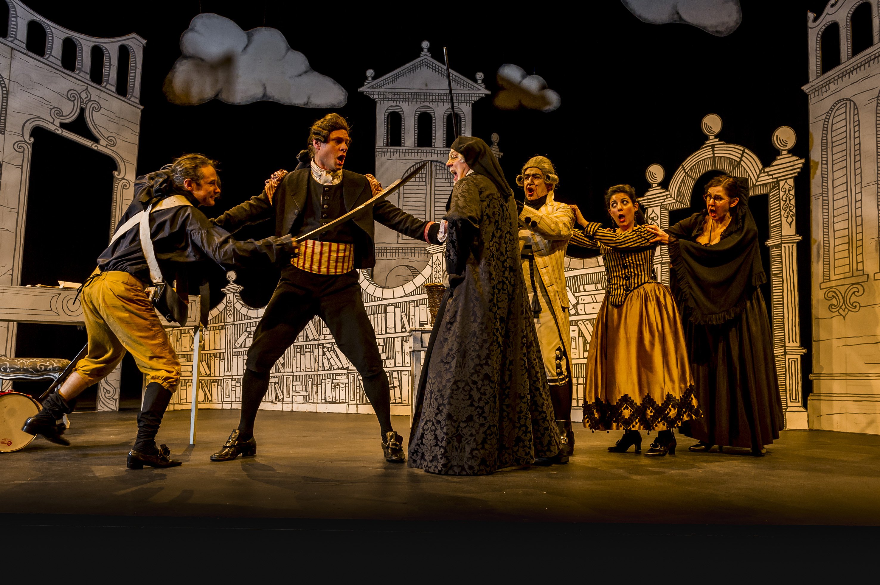 Group scene fight | Swansea City Opera | Opera Dinas Abertawe